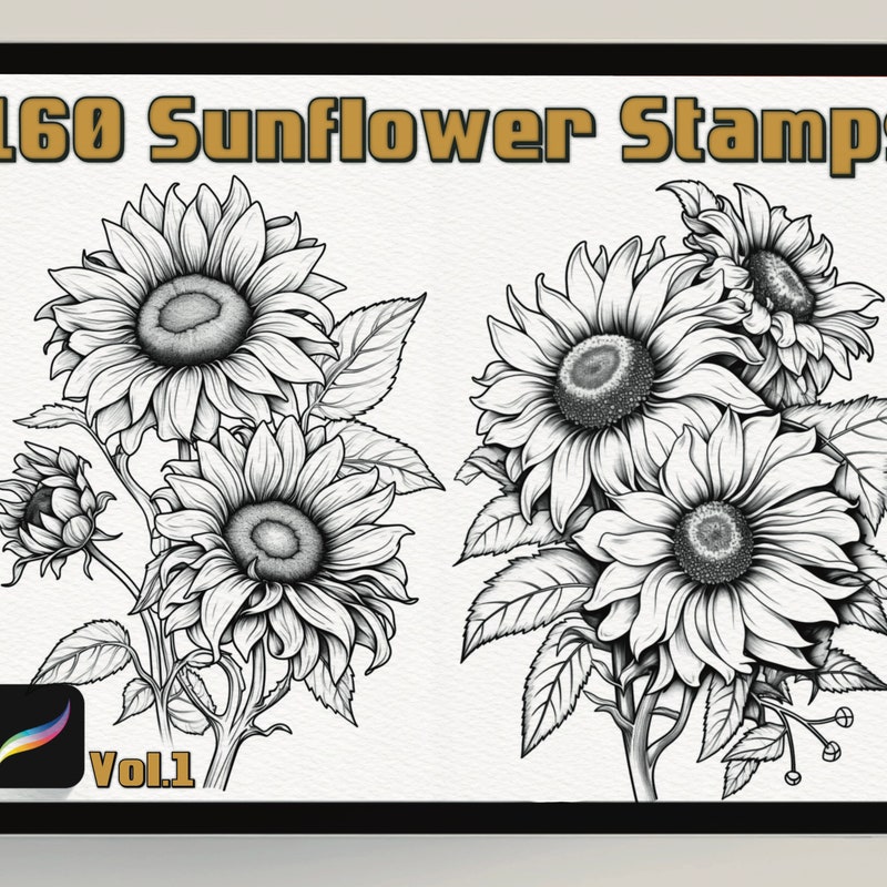 Sunflower Stamp - Etsy