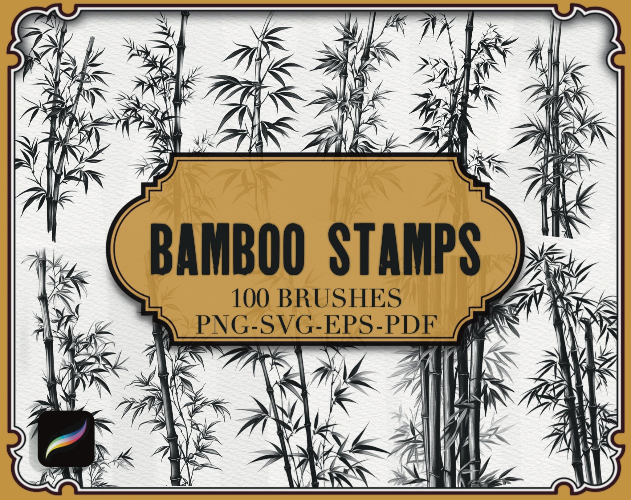 Bamboo Stamps for Procreate| Bamboo Tree Brush| Bamboo Forest Brushes ...