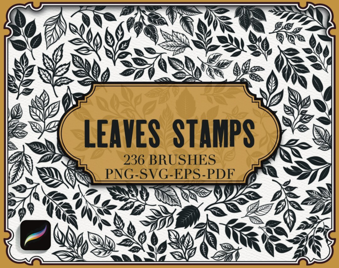 Leaves Stamps for Procreate| +png-svg-eps-pdf Files| Floral Procreate ...