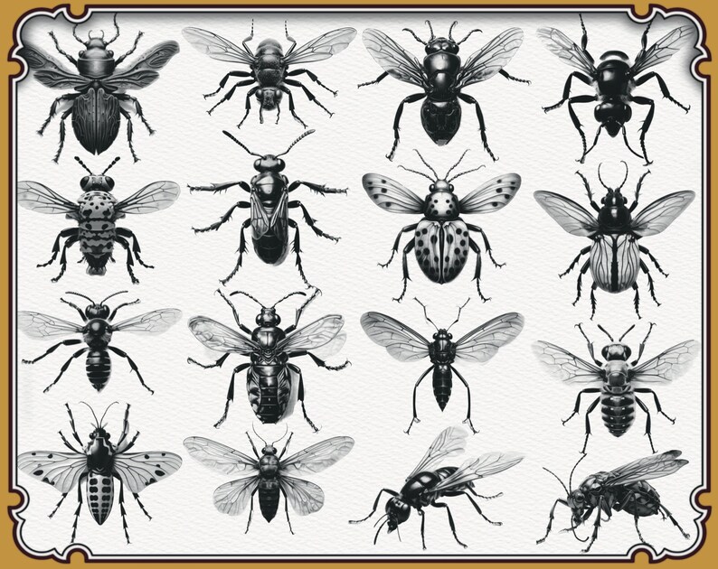 Insect Procreate Stamps | Tattoo & Illustration Brushes (+PNG) - Etsy