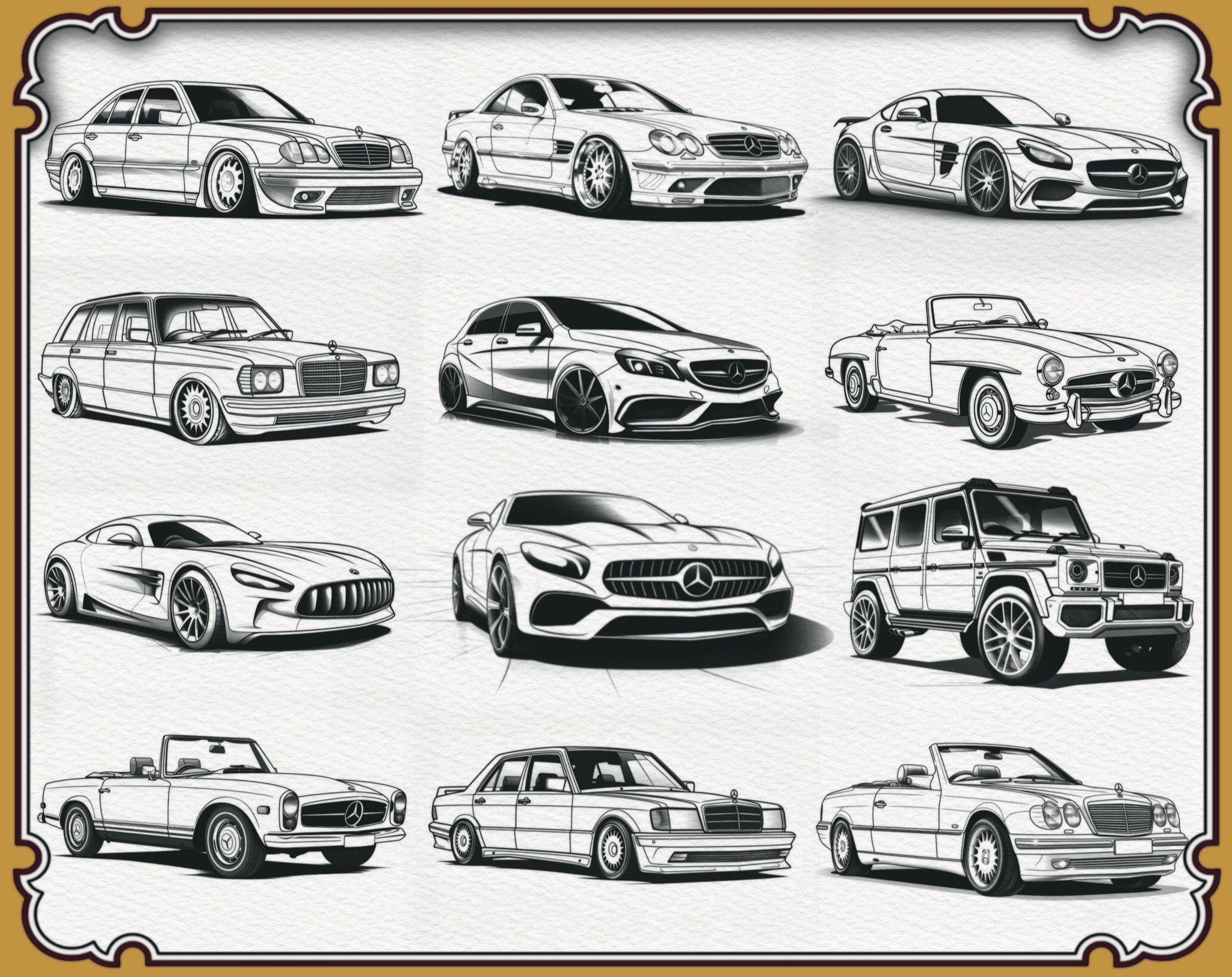 Mercedes Car Stamps for Procreatepng Filesmercedes Digital - Etsy