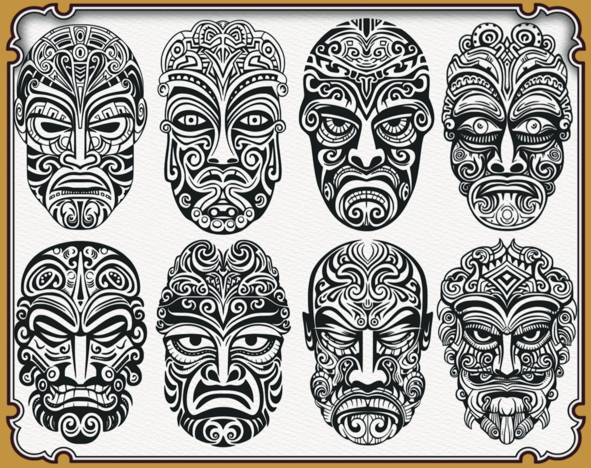 Polynesian Stamps Mask for Procreate| +png-svg-eps-pdf Files| Procreate ...