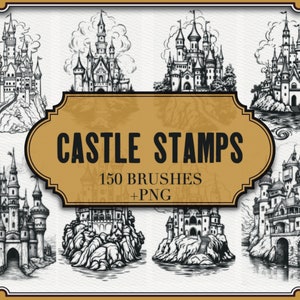 Castle Stamps for Procreate| +PNG Files| Procreate Fairy Tale Castle ...
