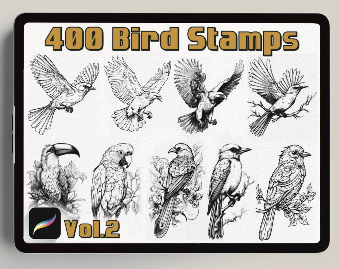 400 Procreate Bird Stamps| Realistic Bird Brushes for Procreate ...