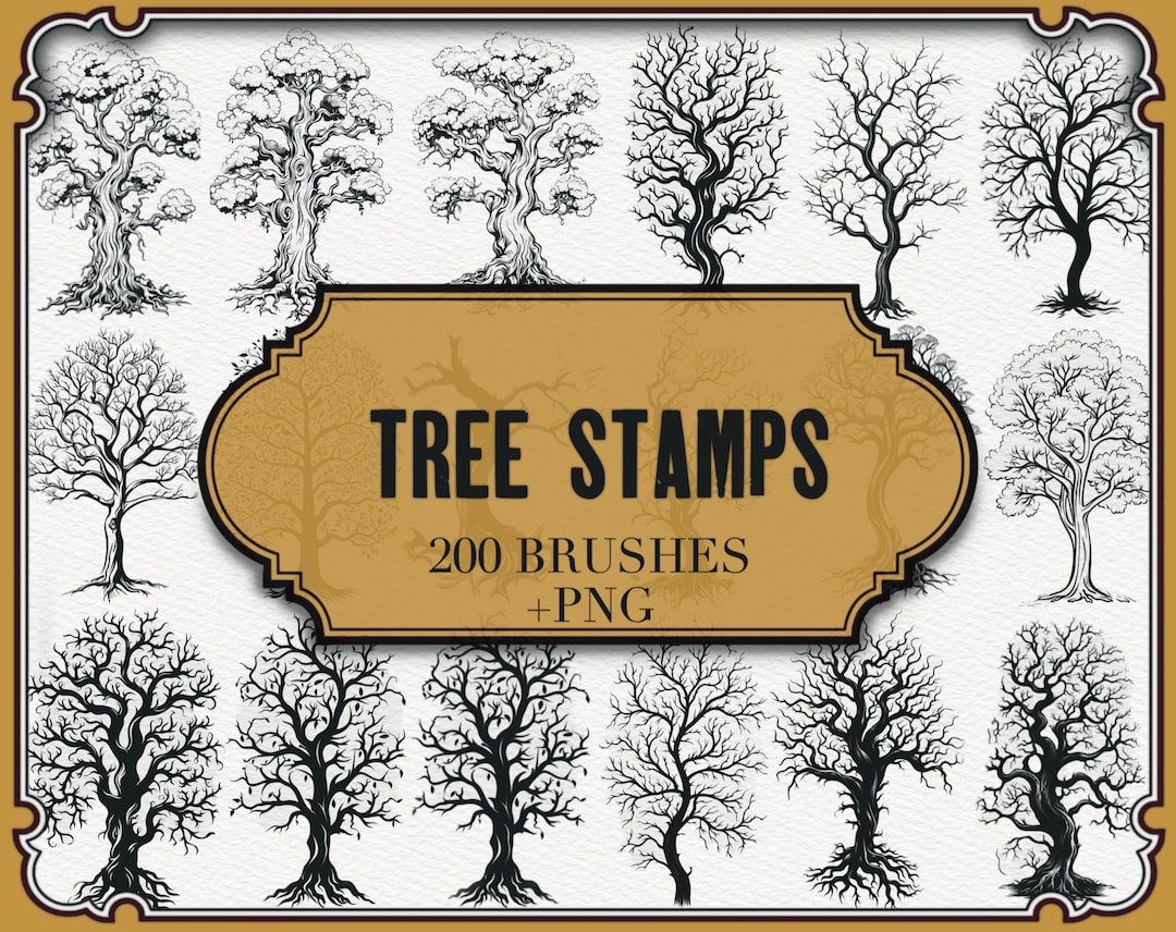 Tree Stamps for Procreate| + PNG Files| Tree Brushes| Nature Brushes ...