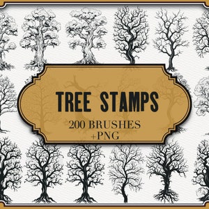 Tree Stamps for Procreate| + PNG Files| Tree Brushes| Nature Brushes ...