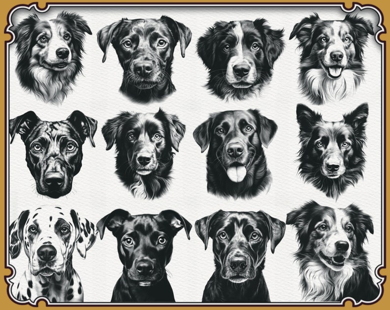 Dog Stamps for Procreate PNG Files Procreate Brushes for Dogs Realistic ...