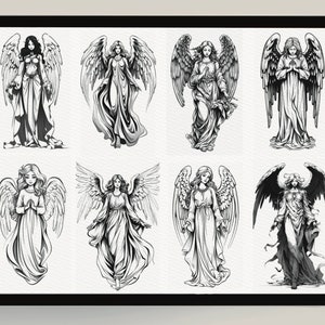 106 Angel Stamps Procreate| Tattoo Brushes Stencil Stamps Digital for ...