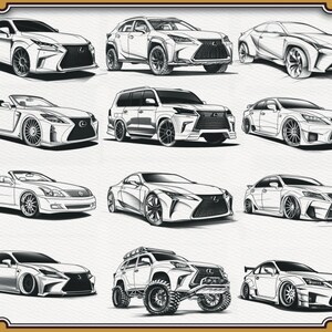 Lexus Car Stamps for Procreate|+png Files|digital Lexus Car ...