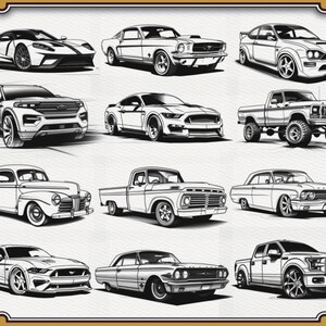 Ford Car Stamps for Procreate|+png Files|digital American Ford Car ...