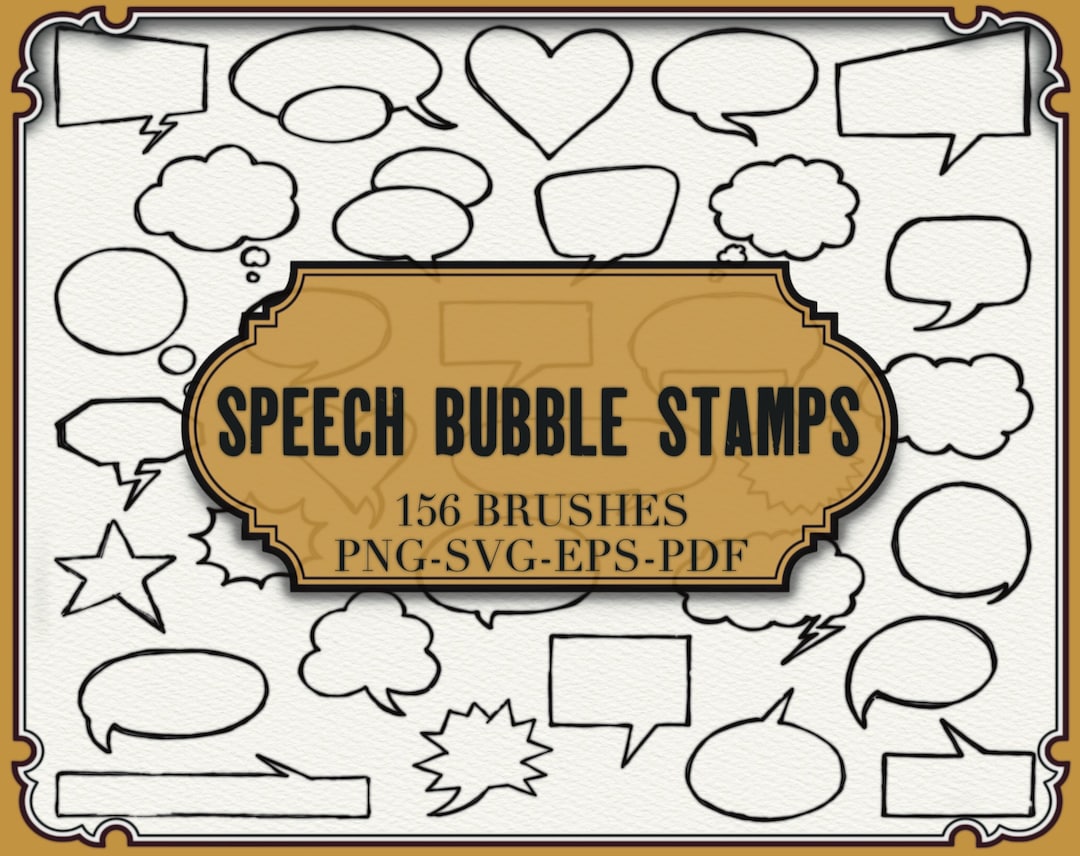 Speech Bubble Brushes for Procreate| +png-svg-eps-pdf Files| Speech Bubble Stamps| Thought ...