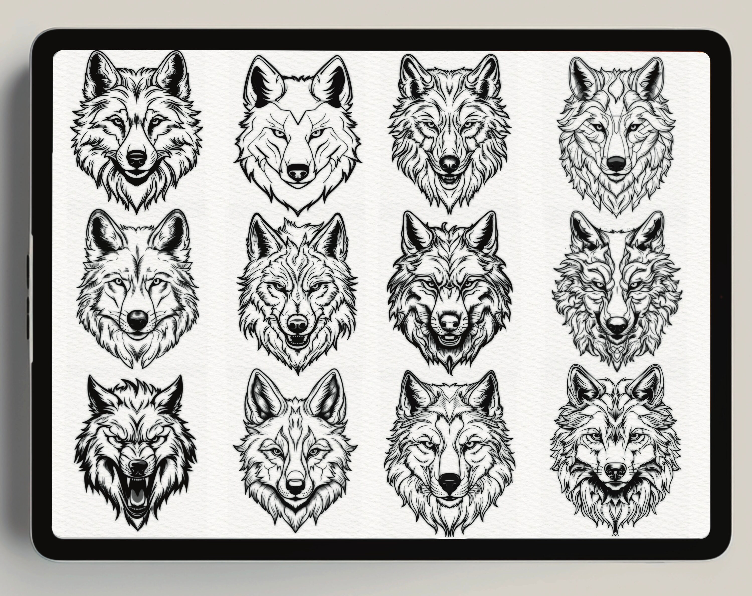Wolf Pack: Collection of 150 Procreate Stamps With Wolves - Etsy