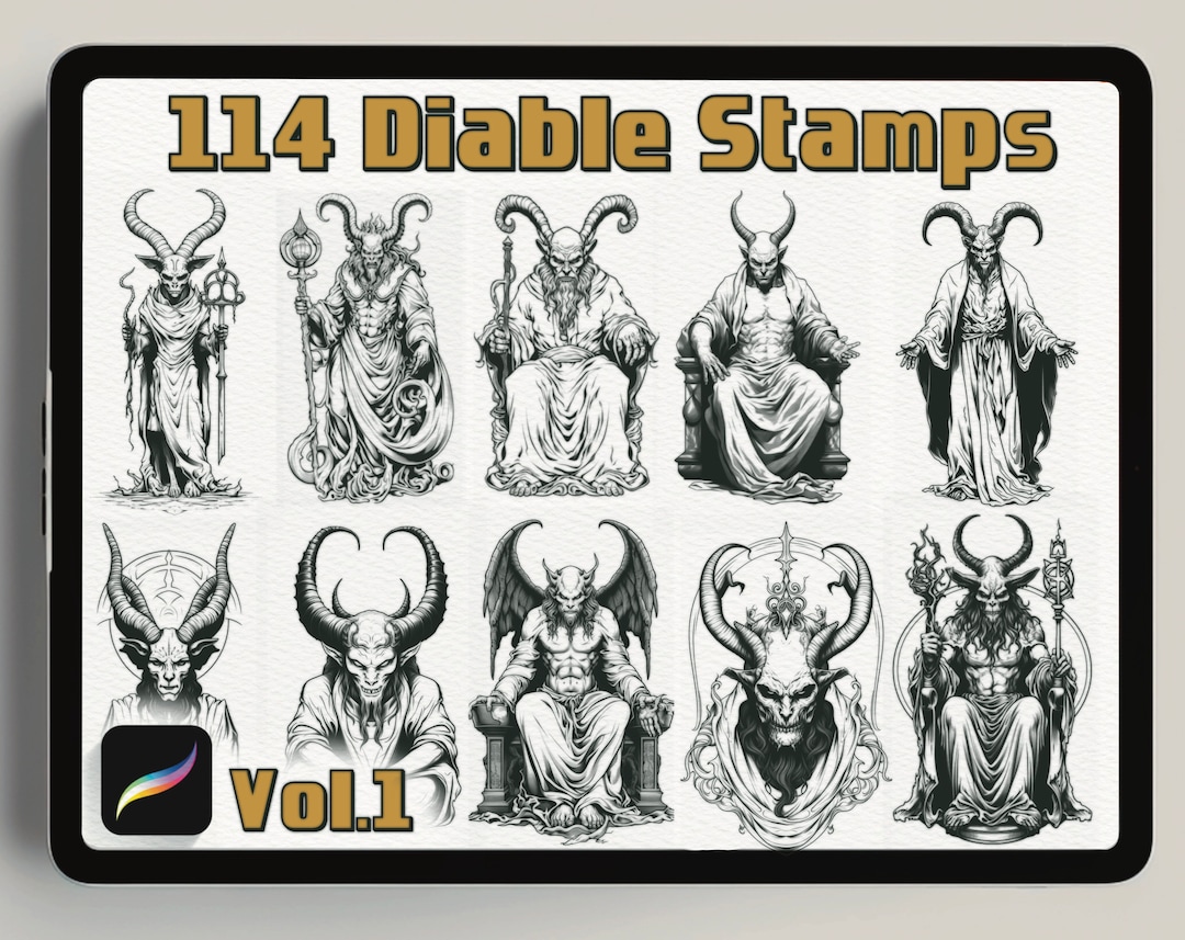 114 Diable Stamps Procreate| Hell| Scary Demon| Demon - Etsy