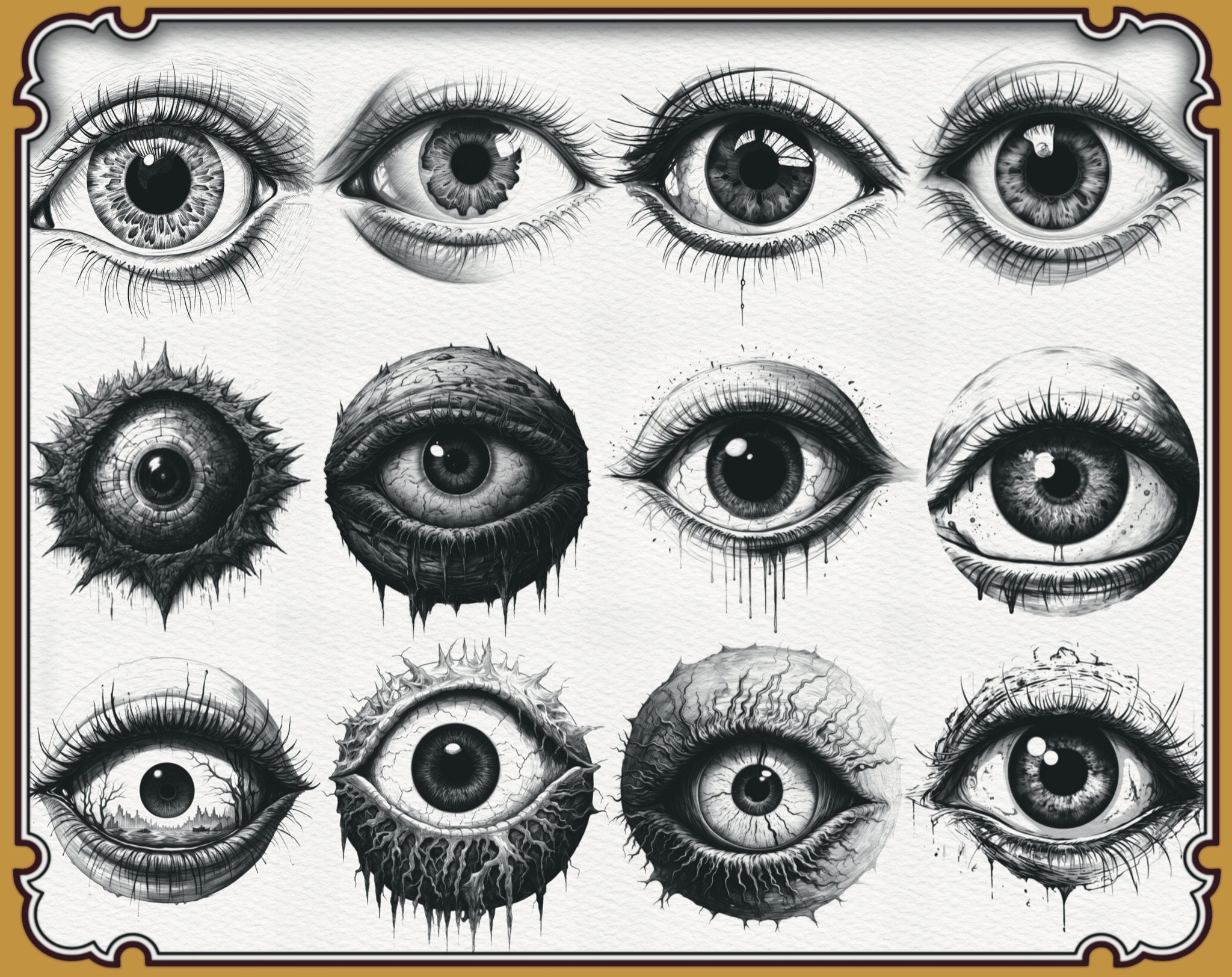 Realistic Eye Stamps for Procreate | Mystical, Scary Eyes (+PNG Files ...
