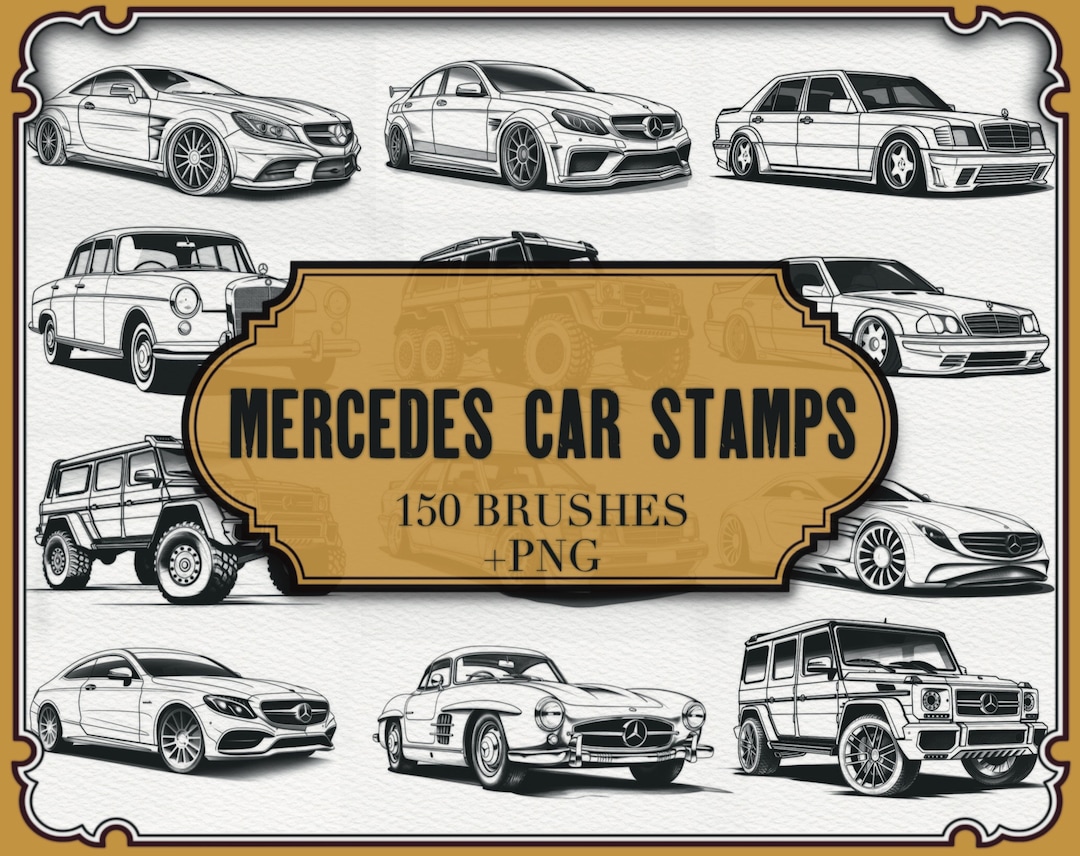 Mercedes Car Stamps for Procreate|+png Files|mercedes Digital Stamps ...