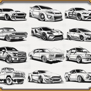 Ford Car Stamps for Procreate|+png Files|digital American Ford Car ...