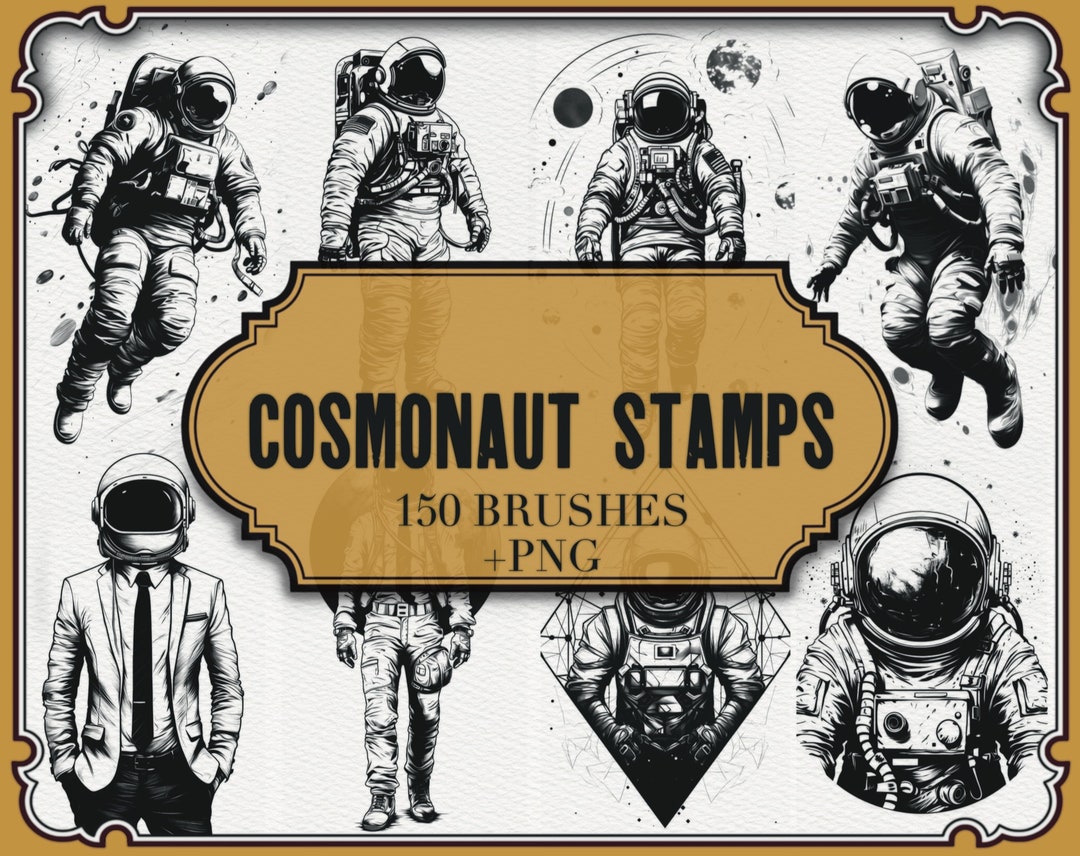 Cosmonaut Stamps for Procreate|+png Files|digital Cosmonaut ...