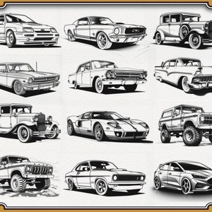 Ford Car Stamps for Procreate|+png Files|digital American Ford Car ...