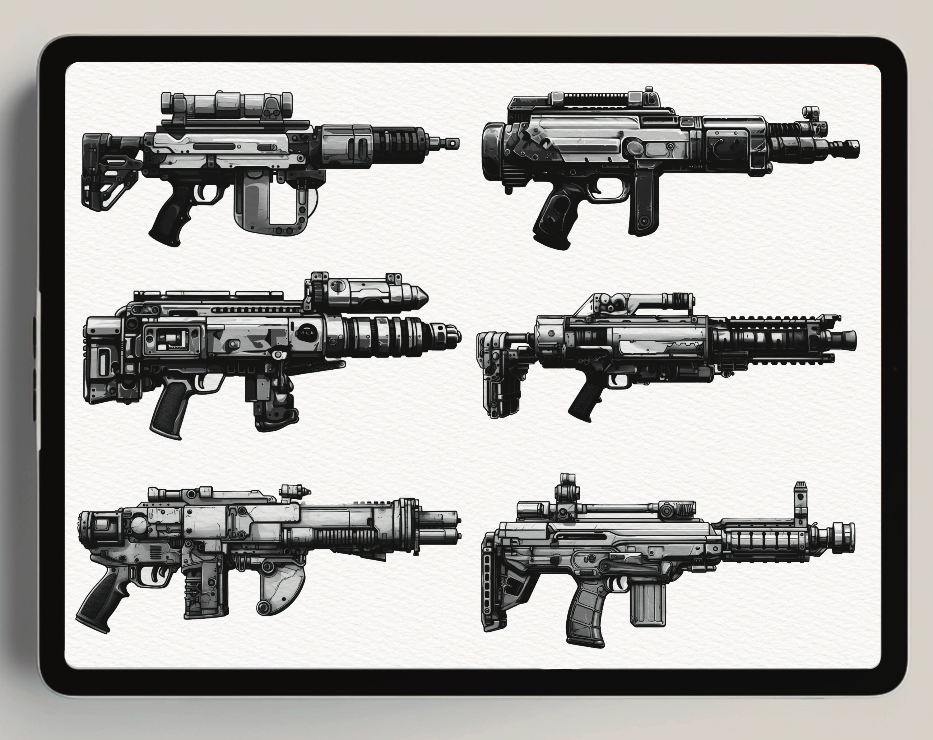 450 Weapon Stamps for Procreate Brush Creation Gun Tattoos - Etsy