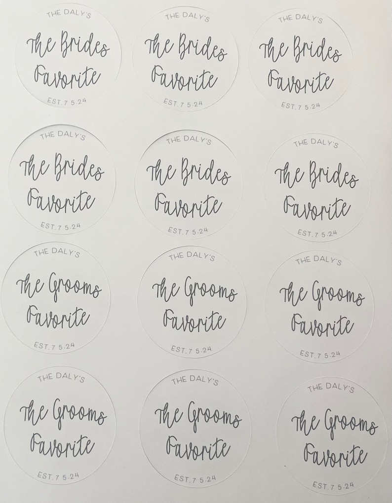His Her Bride Groom Favorite Stickers Wedding Favors Our Favorite - Etsy