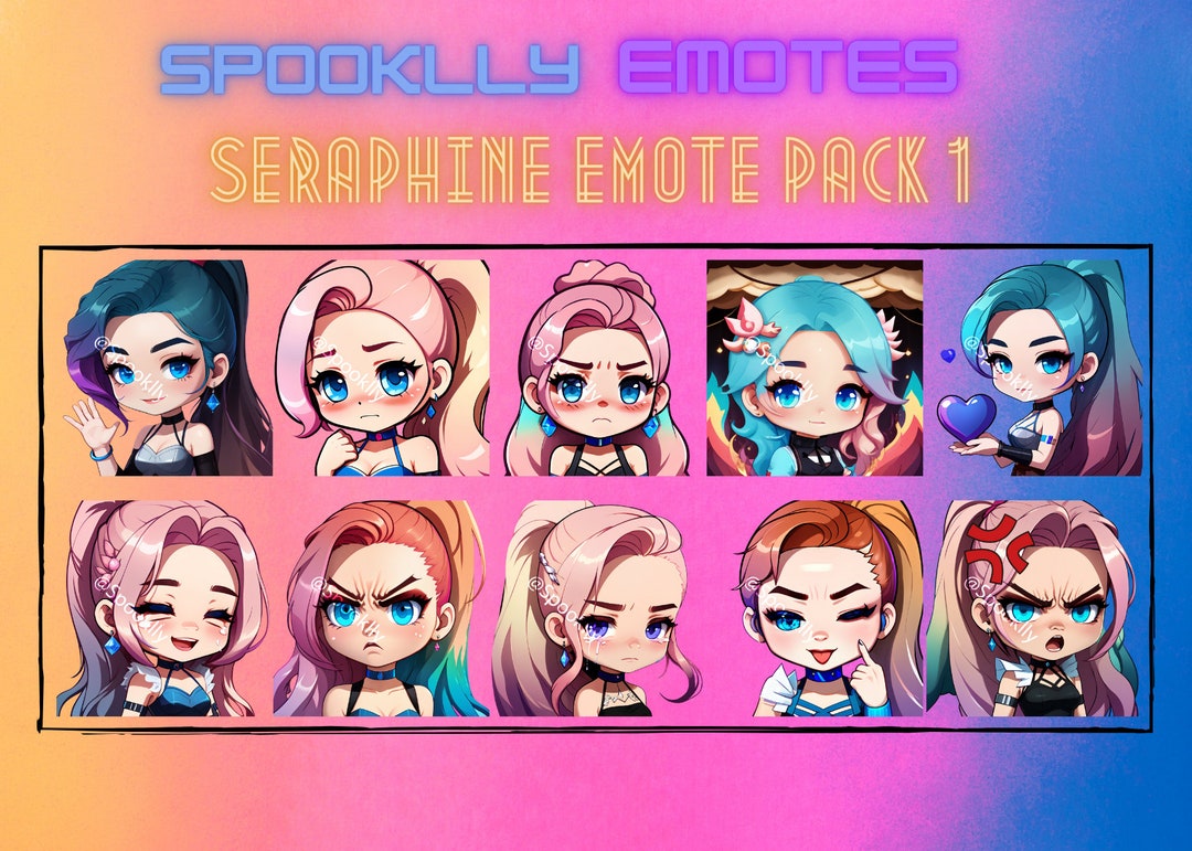 Seraphine League of Legends LOL Emote Set for Twitch/discord Gaming ...