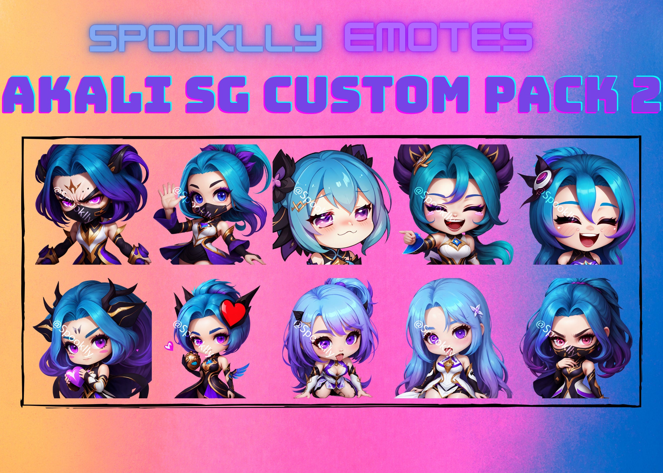 Akali Star Guardian Emotes for Twitch/discord Gaming Lol League of ...