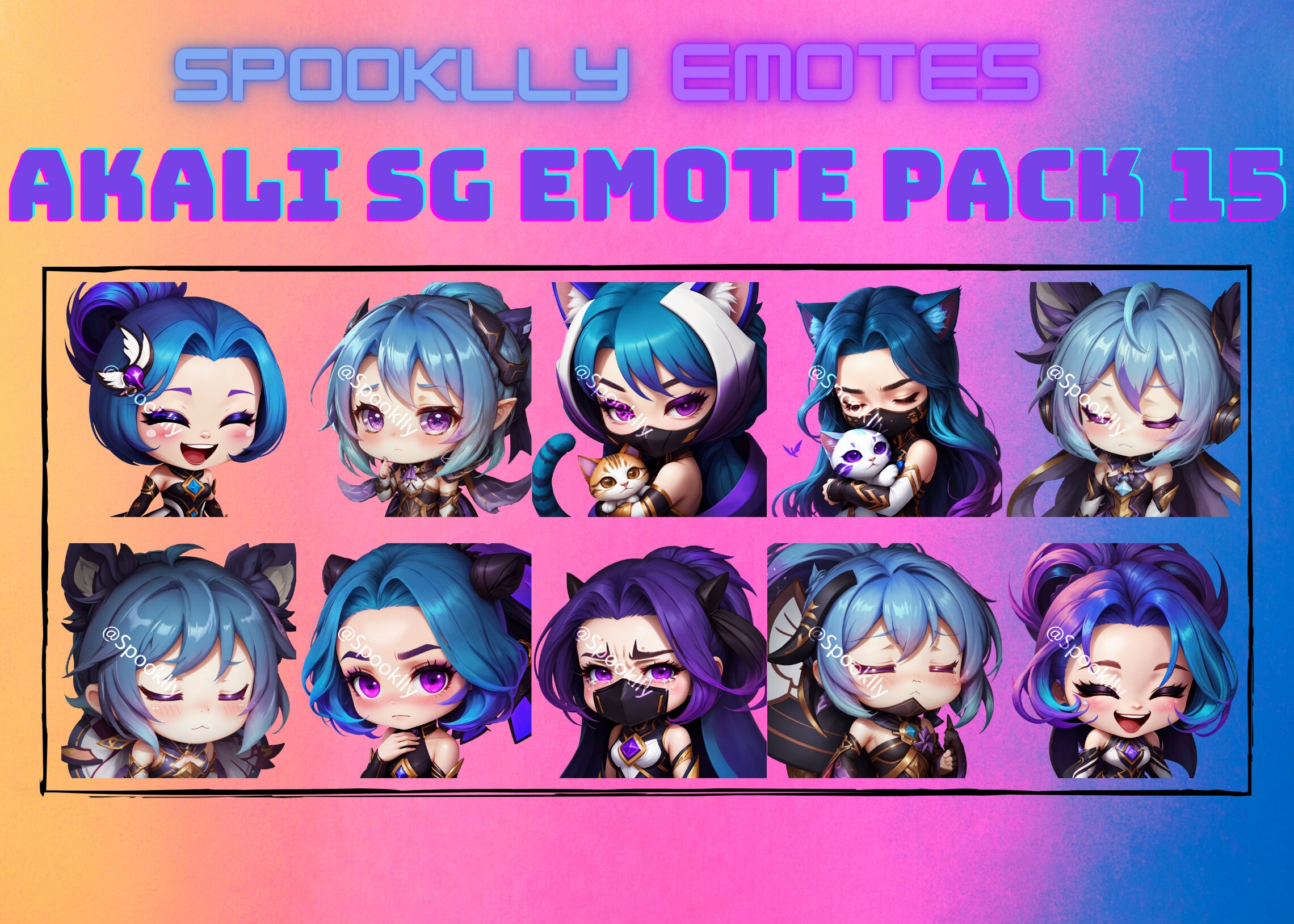 Akali Star Guardian Emotes for Twitch/discord Gaming Lol - Etsy