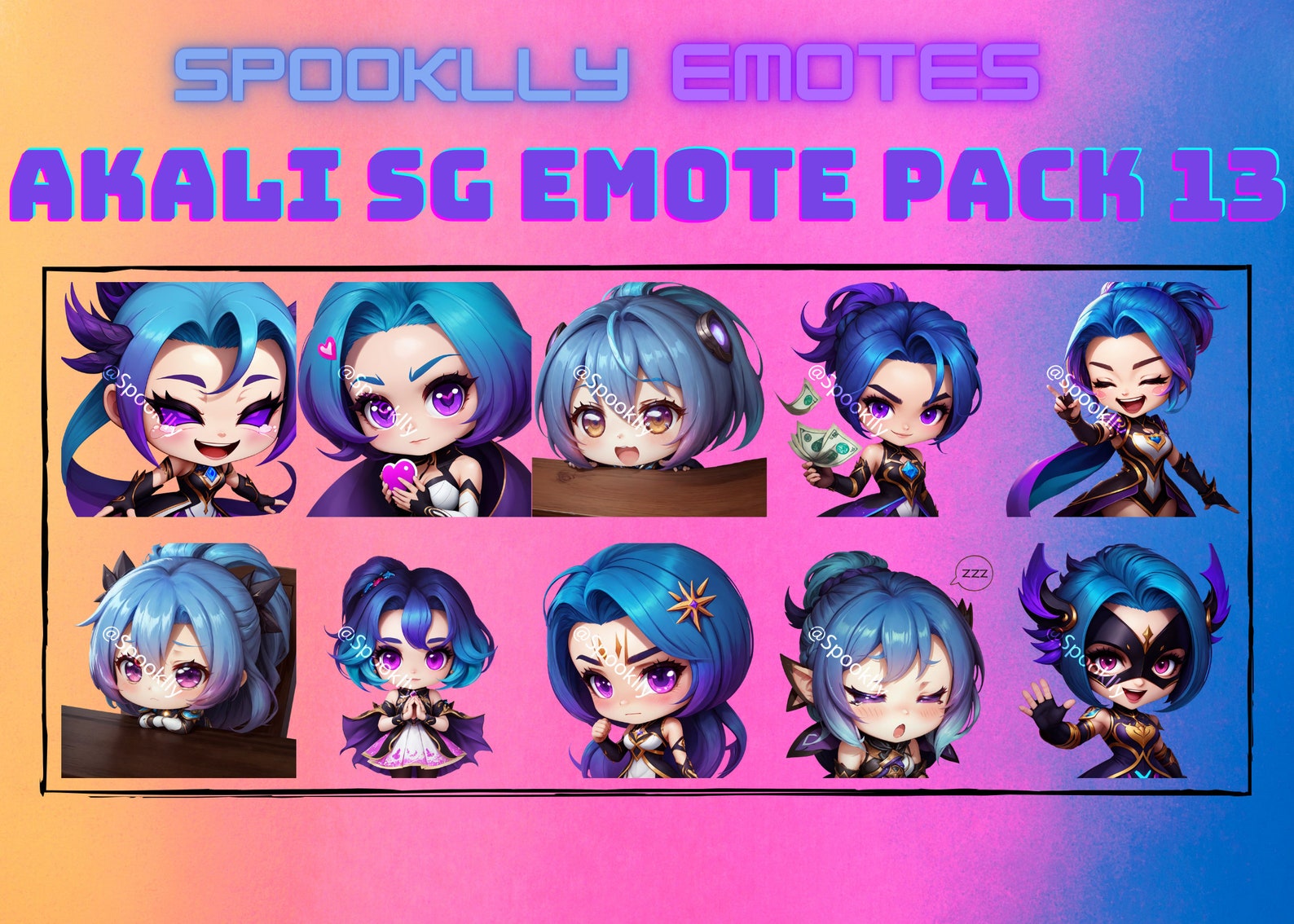 Akali Star Guardian Emotes for Twitch/discord Gaming Lol League of ...