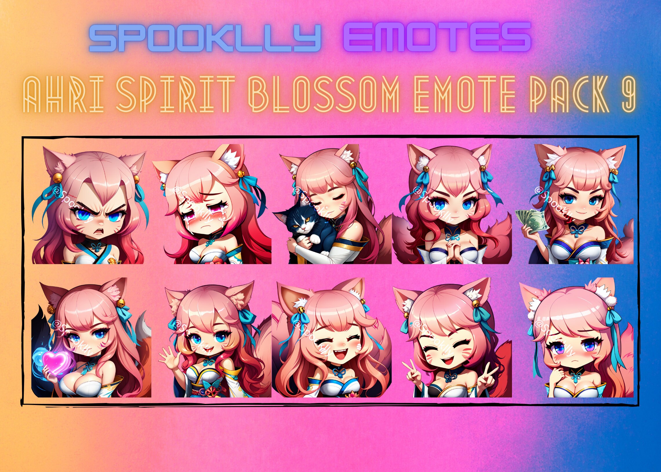 Ahri Spirit Blossom League of Legends LOL Emote Set for - Etsy