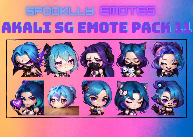 Akali Star Guardian Emotes for Twitch/discord Gaming Lol League of ...