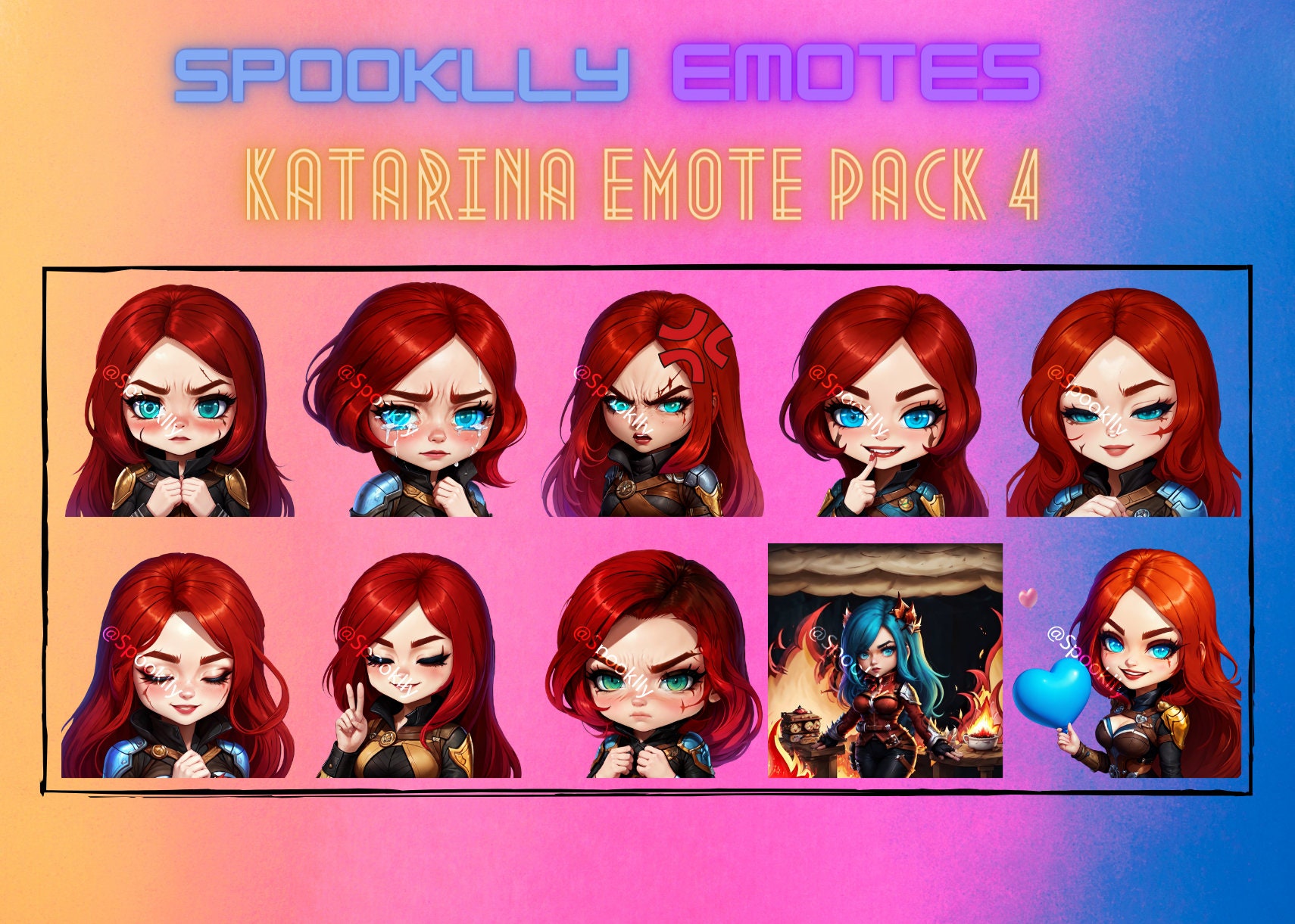 Katarina League of Legends LOL Emote Set for Twitch/discord Gaming ...