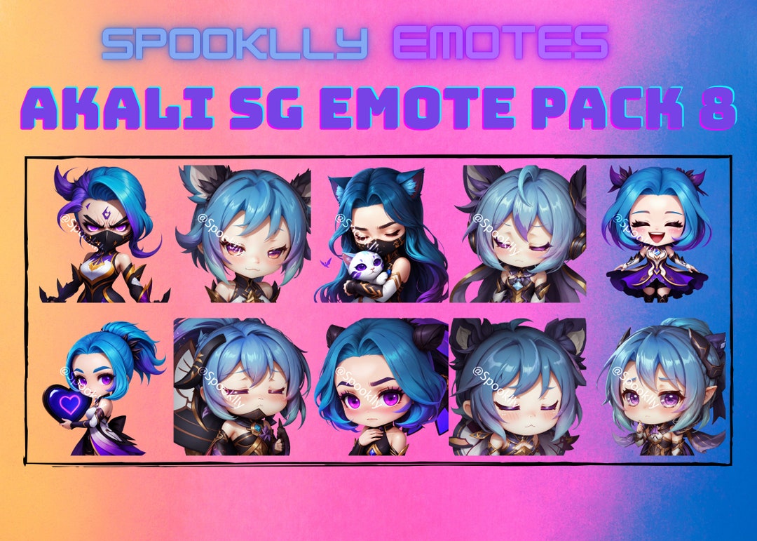Akali Star Guardian Emotes for Twitch/discord Gaming Lol League of ...