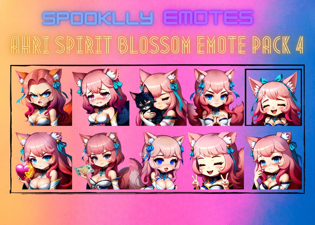 Ahri Spirit Blossom League of Legends LOL Emote Set for Twitch/discord ...