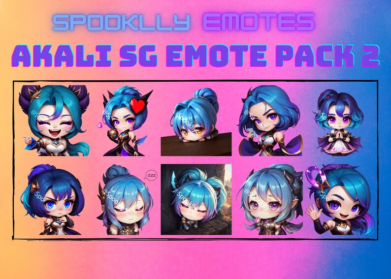 Akali Star Guardian Emotes for Twitch/discord Gaming Lol League of ...