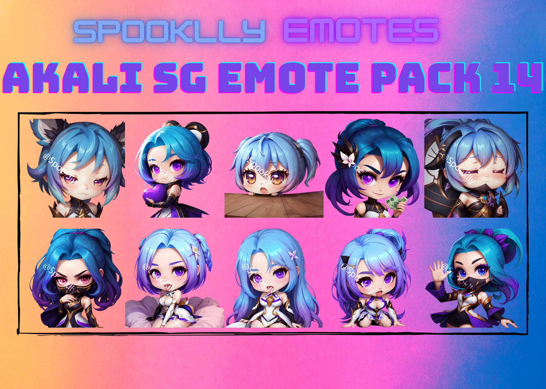 Akali Star Guardian Emotes for Twitch/discord Gaming Lol League of ...