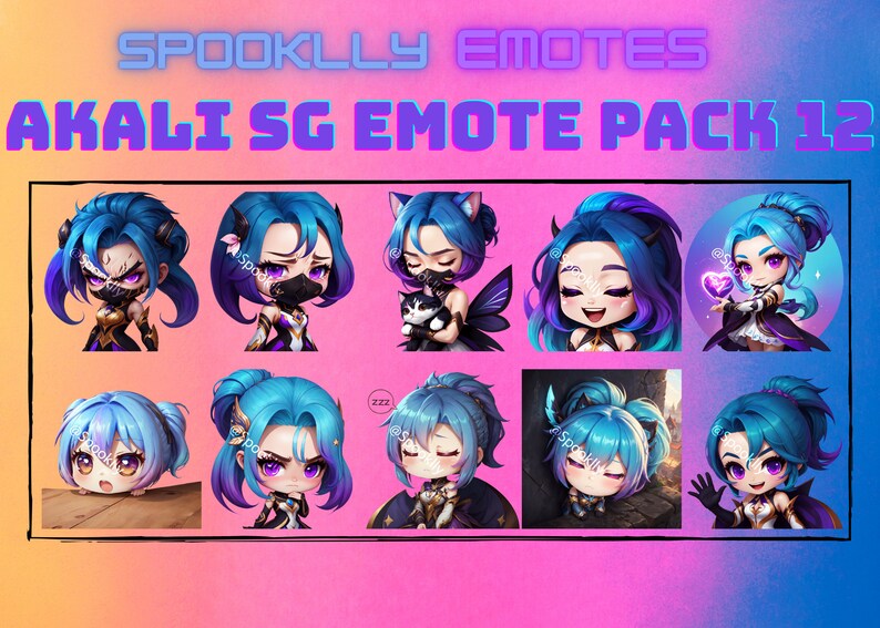 Akali Star Guardian Emotes for Twitch/discord Gaming Lol League of ...