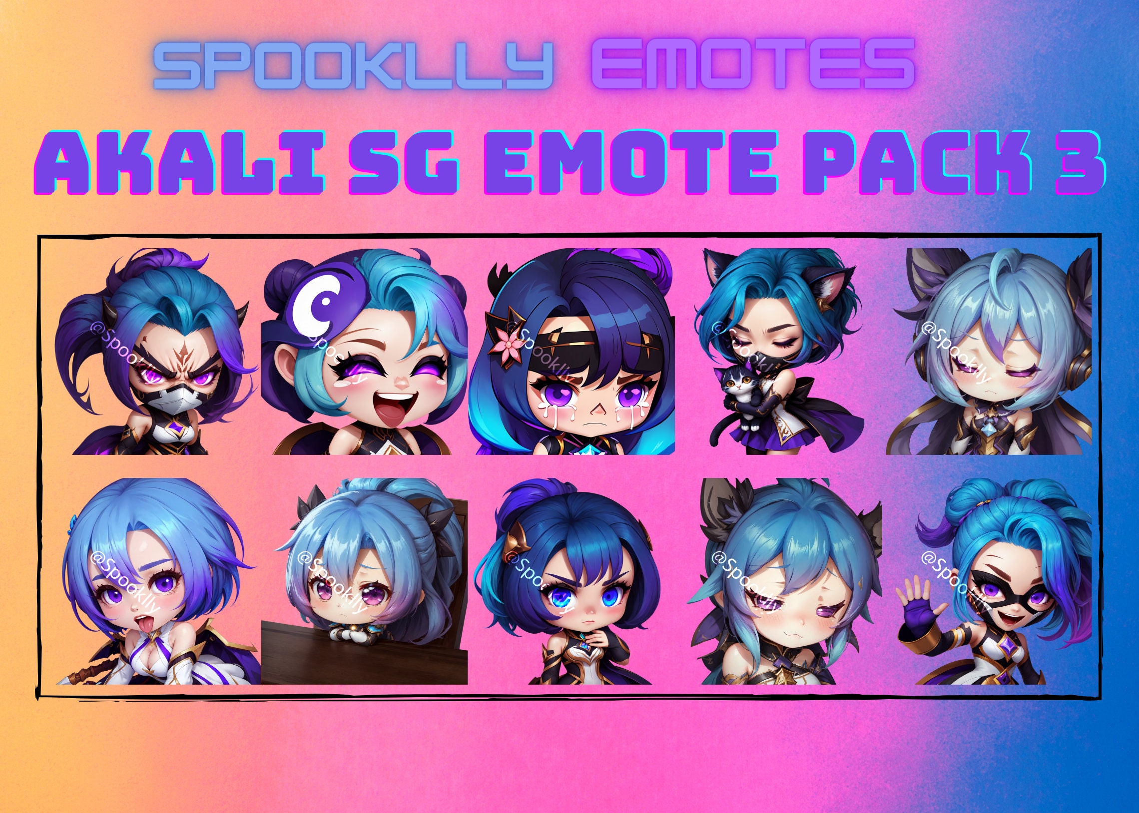 Akali Star Guardian Emotes for Twitch/discord Gaming Lol League of ...