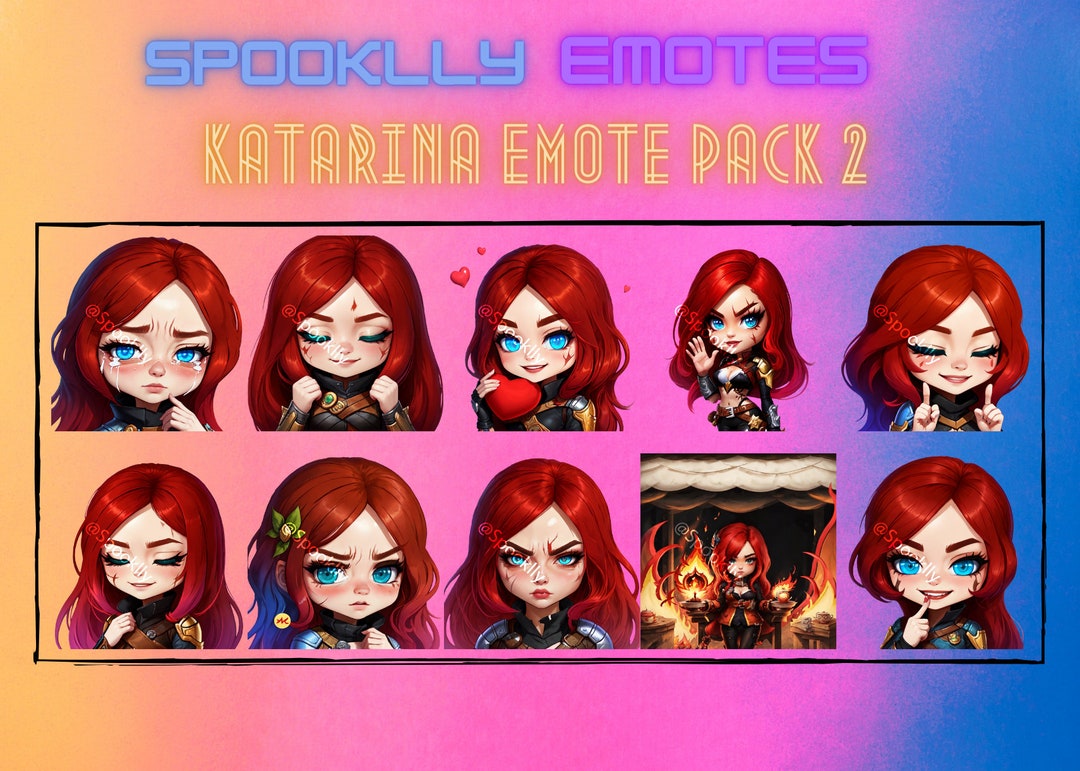 Katarina League of Legends LOL Emote Set for Twitch/discord Gaming ...