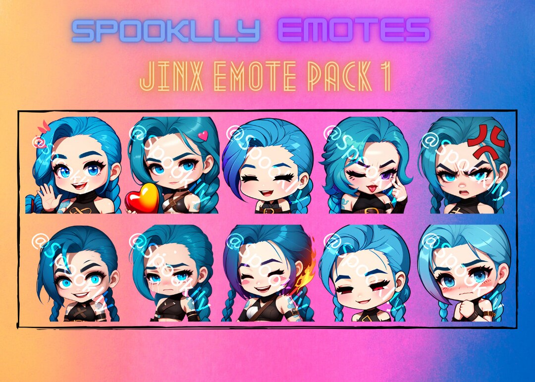 Jinx League of Legends LOL Emote Set for Twitch/discord Gaming ...