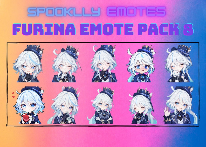 Furina Emotes for Twitch/discord Genshin Impact Streaming Discord ...