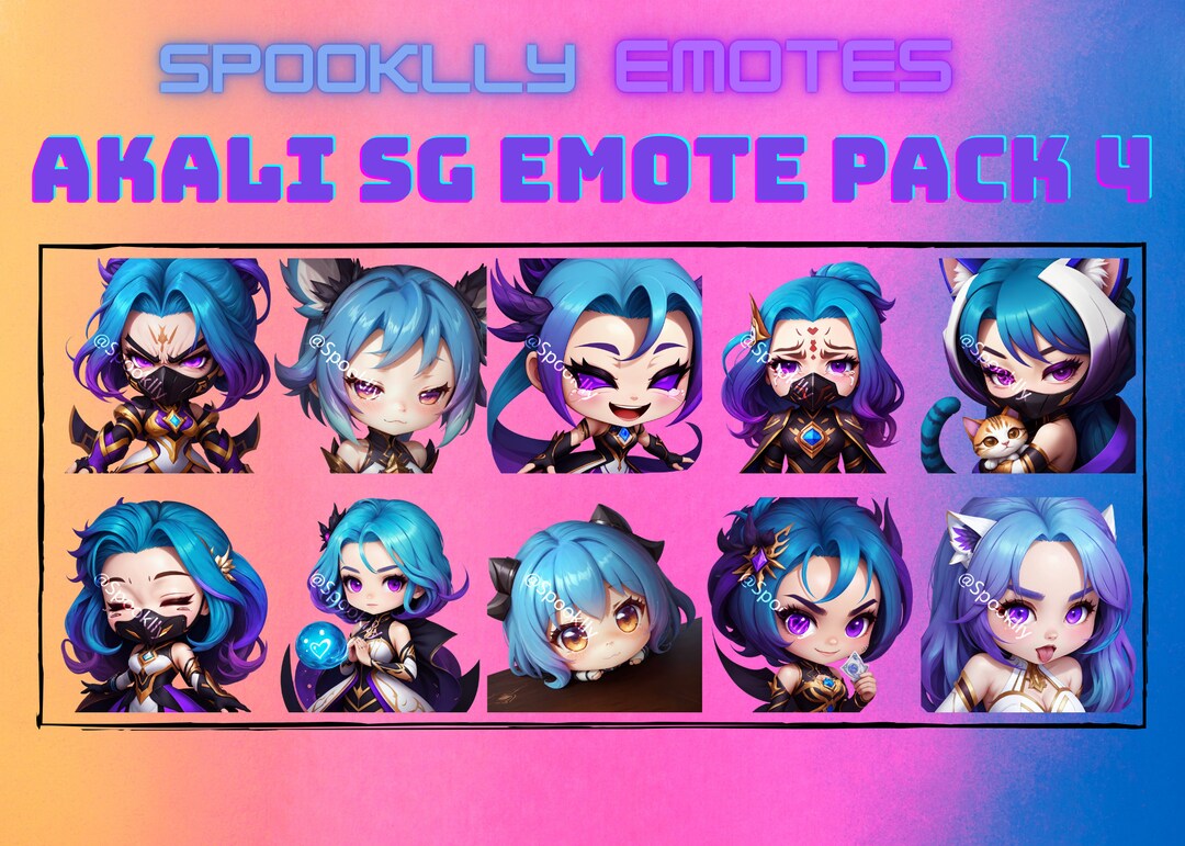 Akali Star Guardian Emotes for Twitch/discord Gaming Lol League of ...
