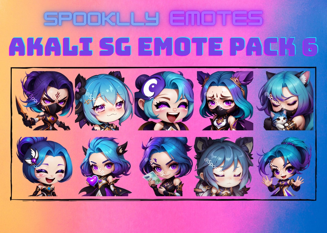 Akali Star Guardian Emotes for Twitch/discord Gaming Lol League of ...