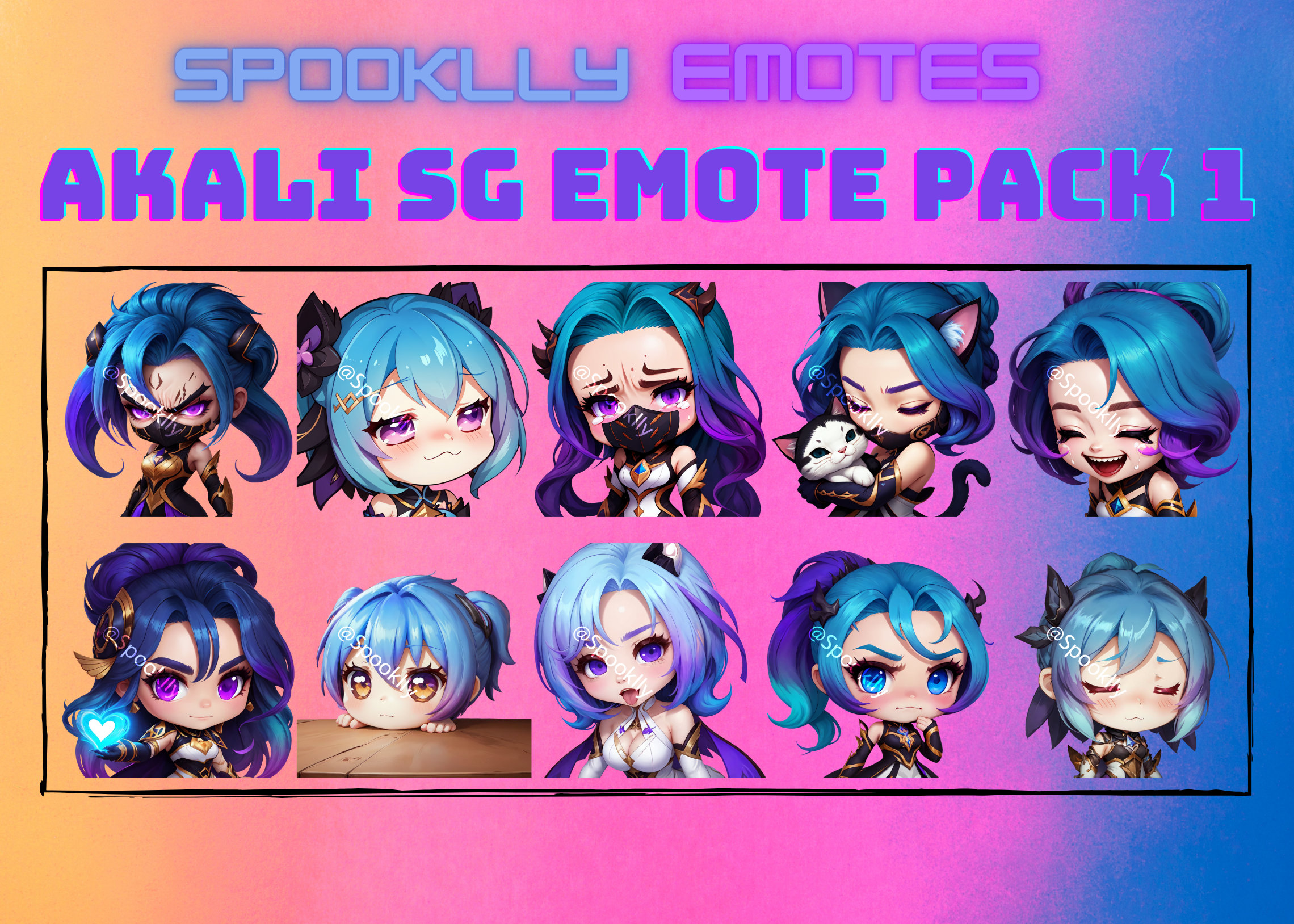 Akali Star Guardian Emotes for Twitch/discord Gaming Lol League of ...