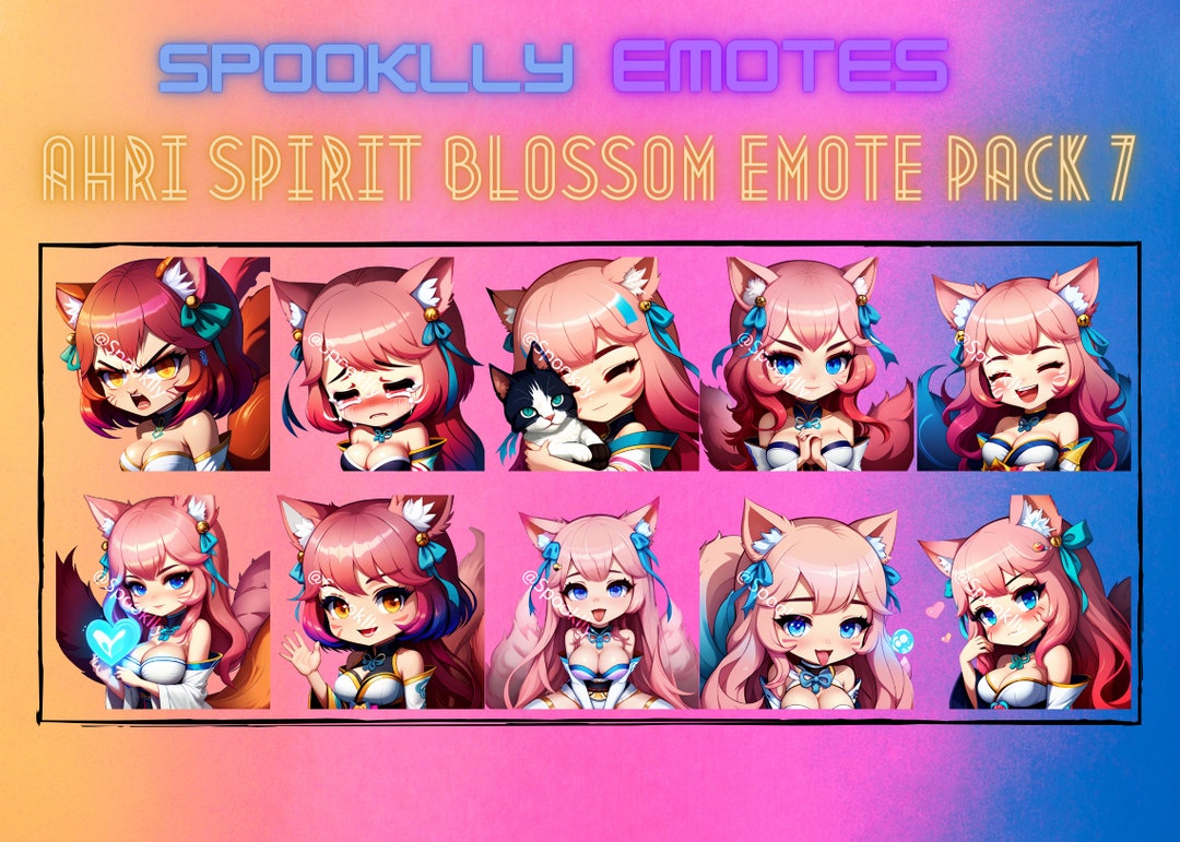 Ahri Spirit Blossom League of Legends LOL Emote Set for Twitch/discord ...