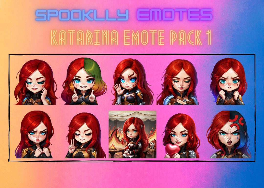 Katarina League of Legends LOL Emote Set for Twitch/discord Gaming ...