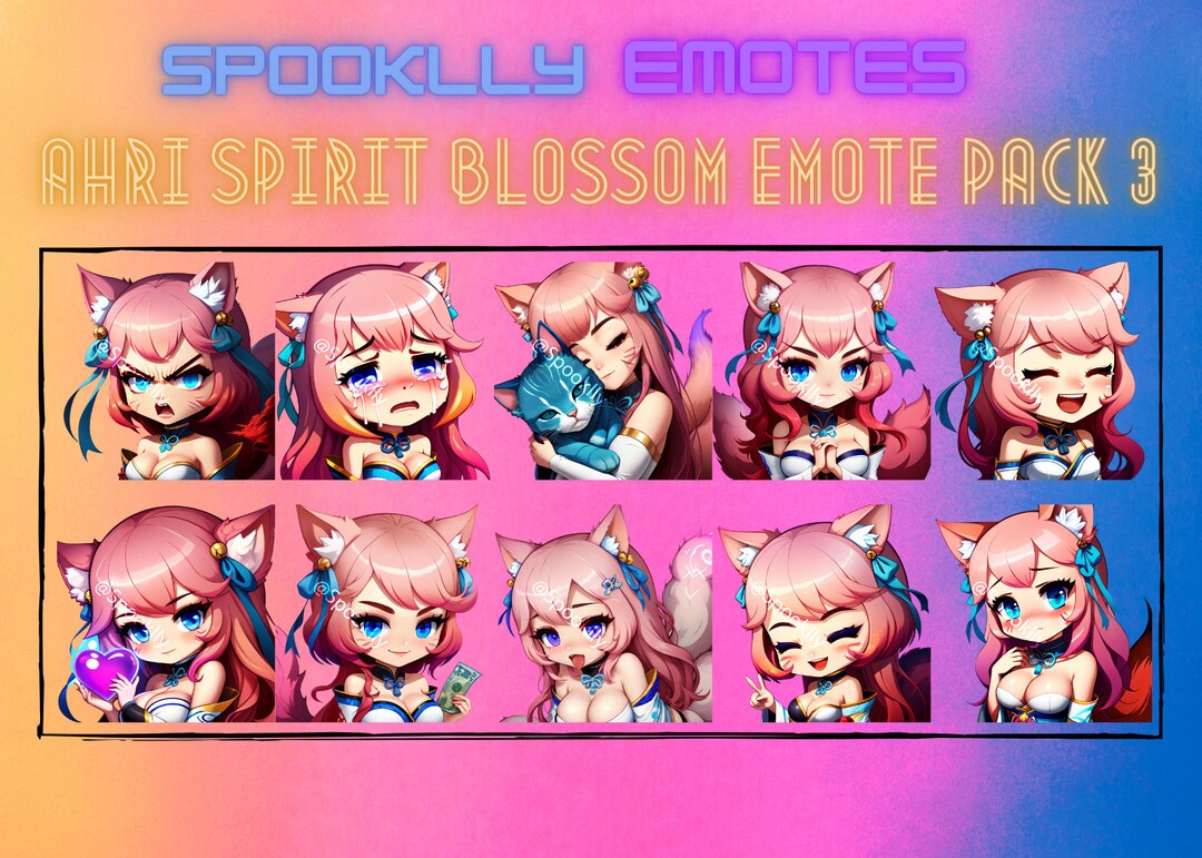 Ahri Spirit Blossom League of Legends LOL Emote Set for Twitch/discord ...