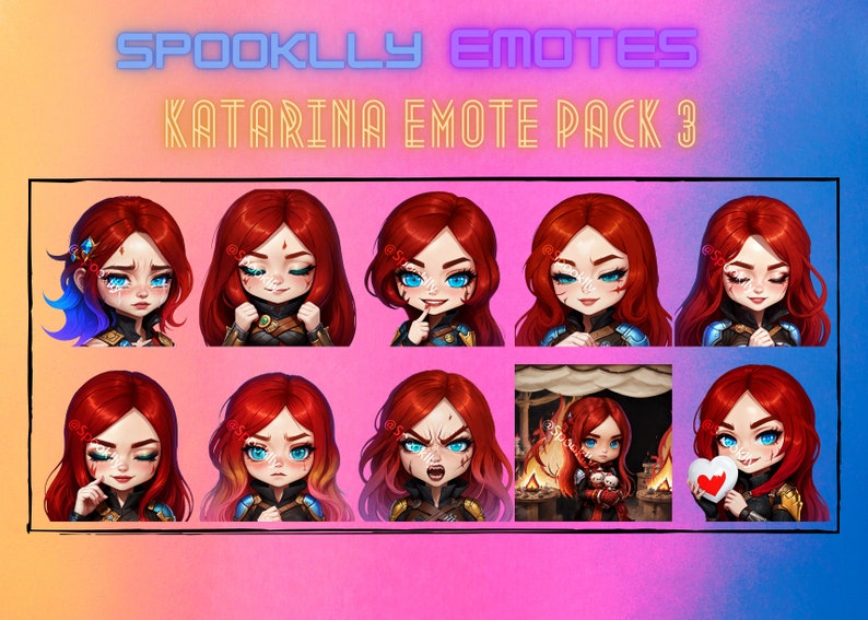 Katarina League of Legends LOL Emote Set for Twitch/discord Gaming ...