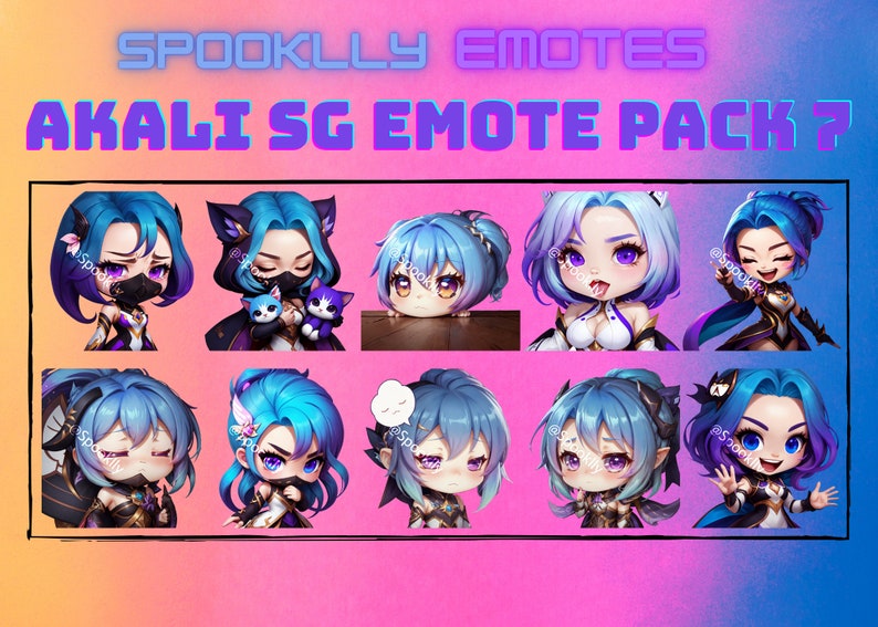 Akali Star Guardian Emotes for Twitch/discord Gaming Lol League of ...