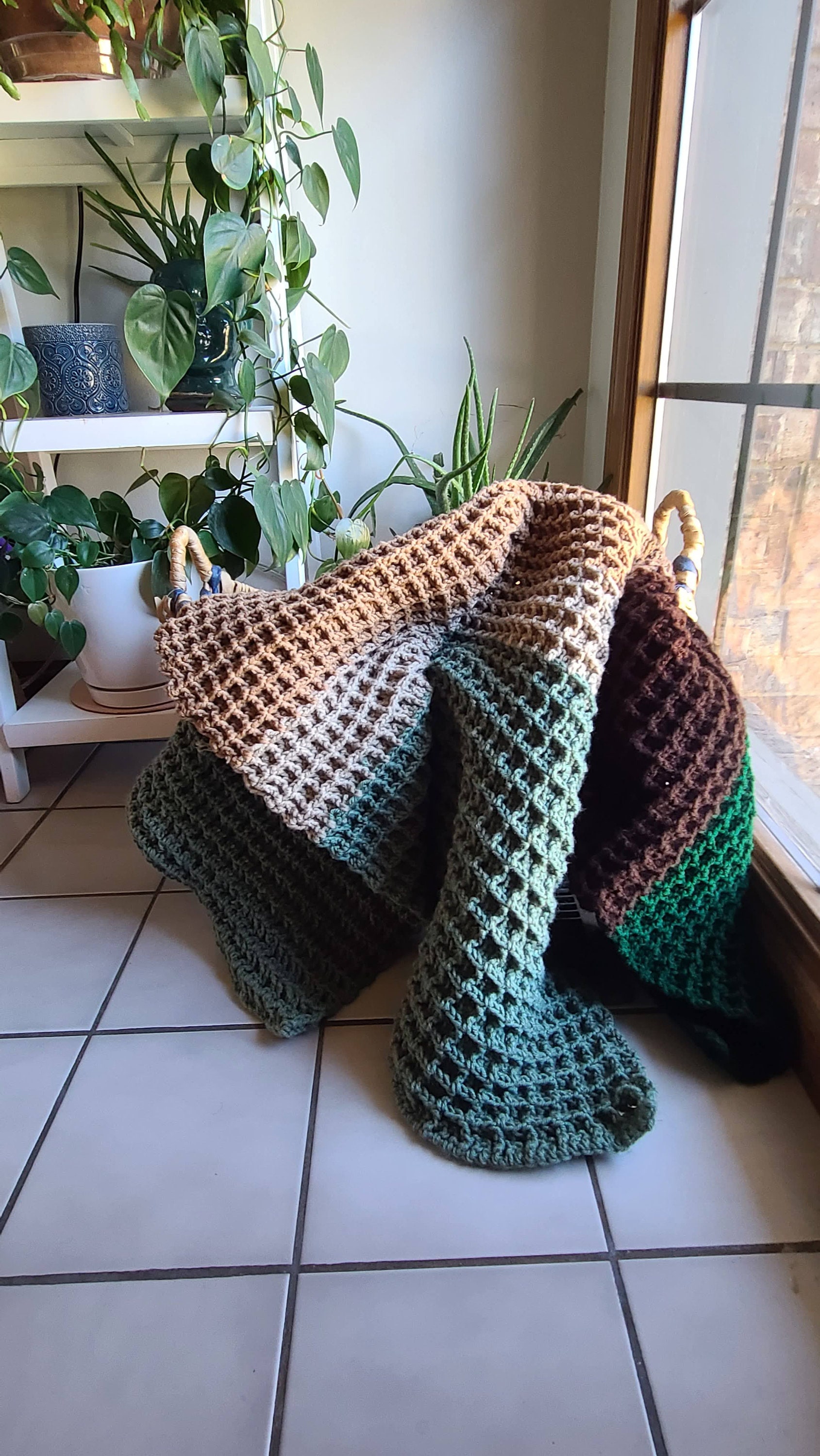 Earth Waffle Afghan - Etsy