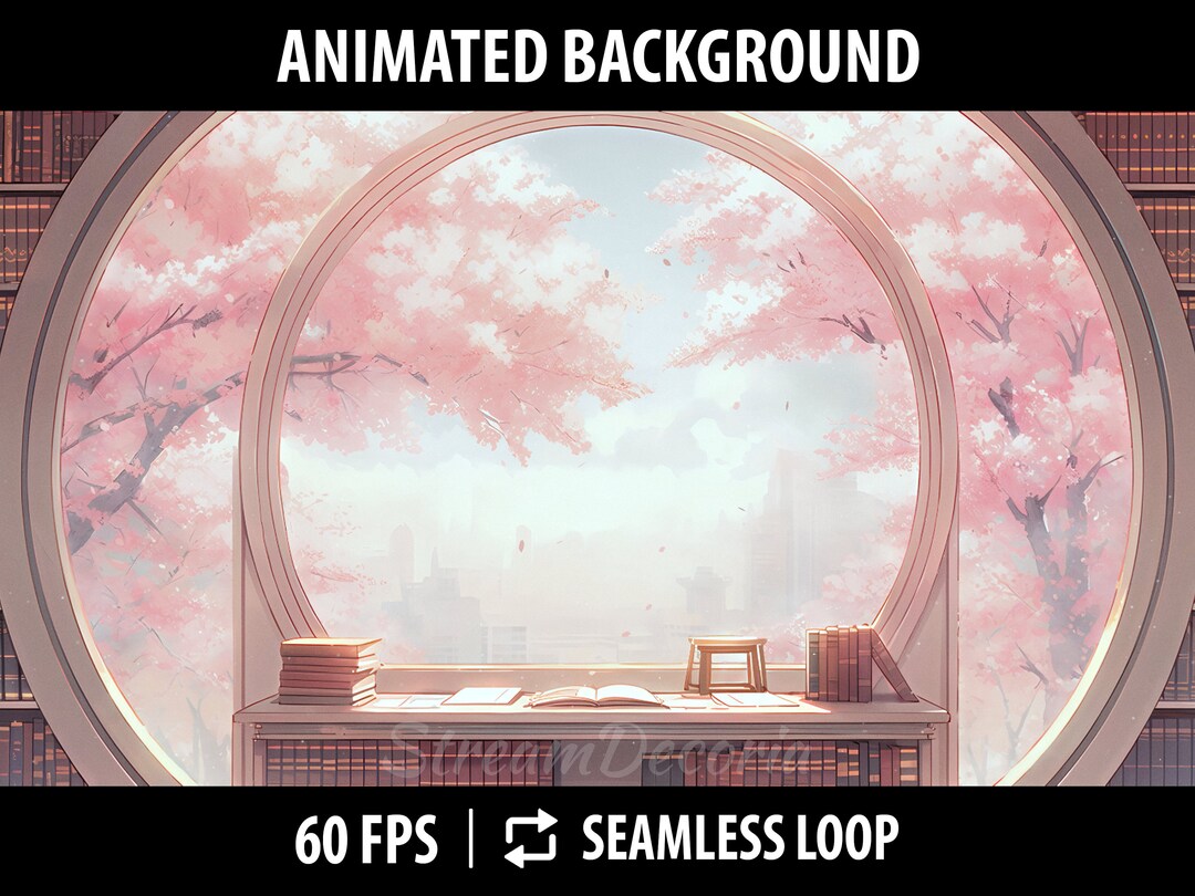 Vtuber Background Animated | Pink Stream Background for Twitch | Anime ...